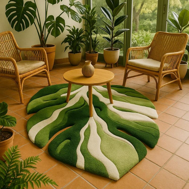 Monstera Wool Rug - Etsy