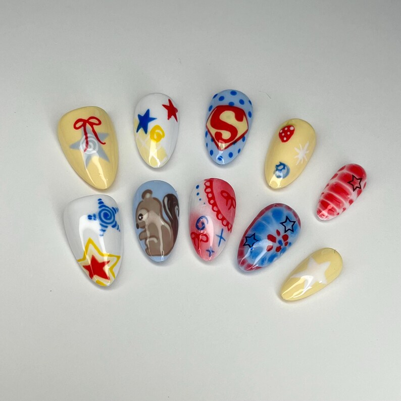 Superhero Nails, Summer Nails, Bright Nails, Aesthetic Nails, Press on ...