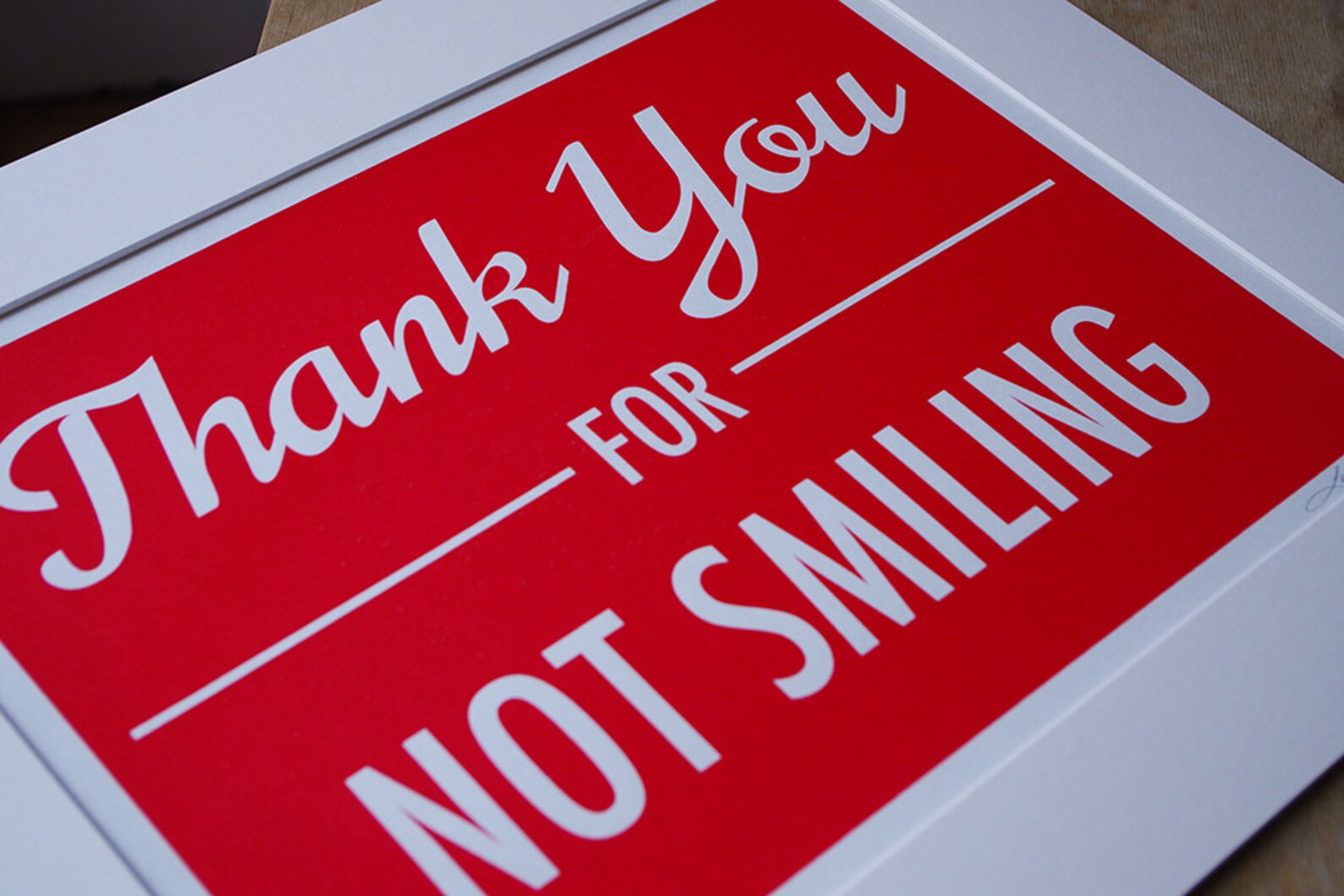 Thank You for Not Smiling - Etsy