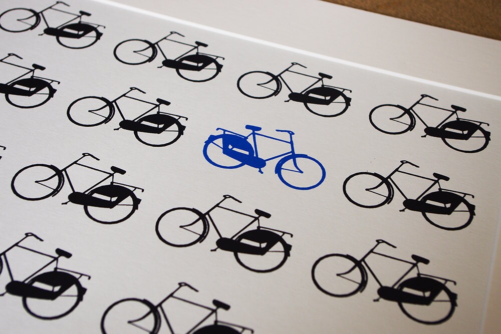 On Your Bike Handprinted Screen Print - Etsy