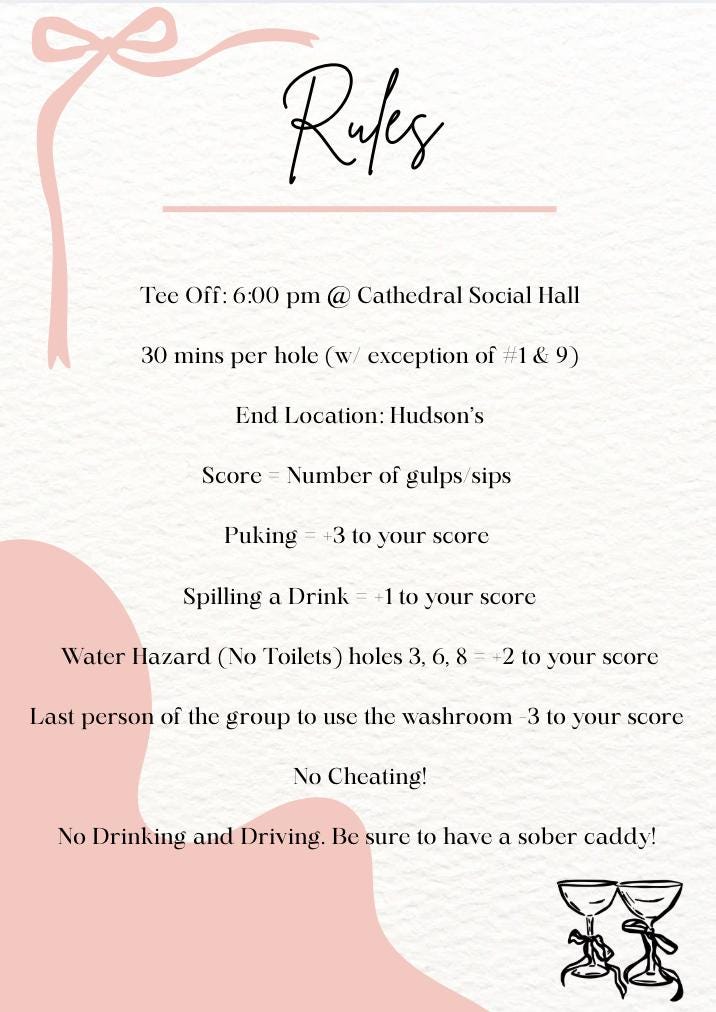 Printable Pub Golf Scorecard - Editable and Fun Bar Crawl Game Template ...