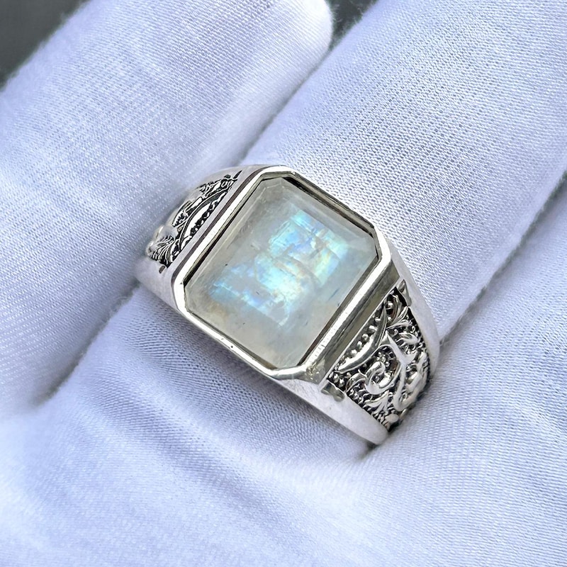 Mens Moonstone Ring - Etsy