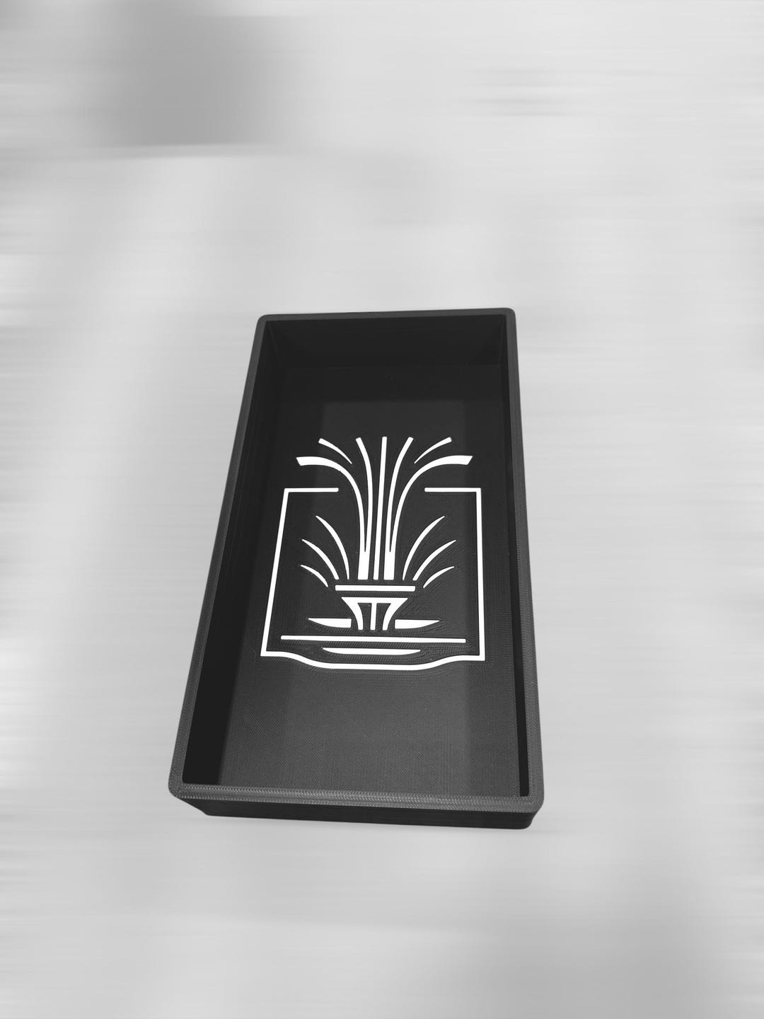 Art Deco Fountain Tray: Matte Black & Tan Vanity Organizer - Etsy