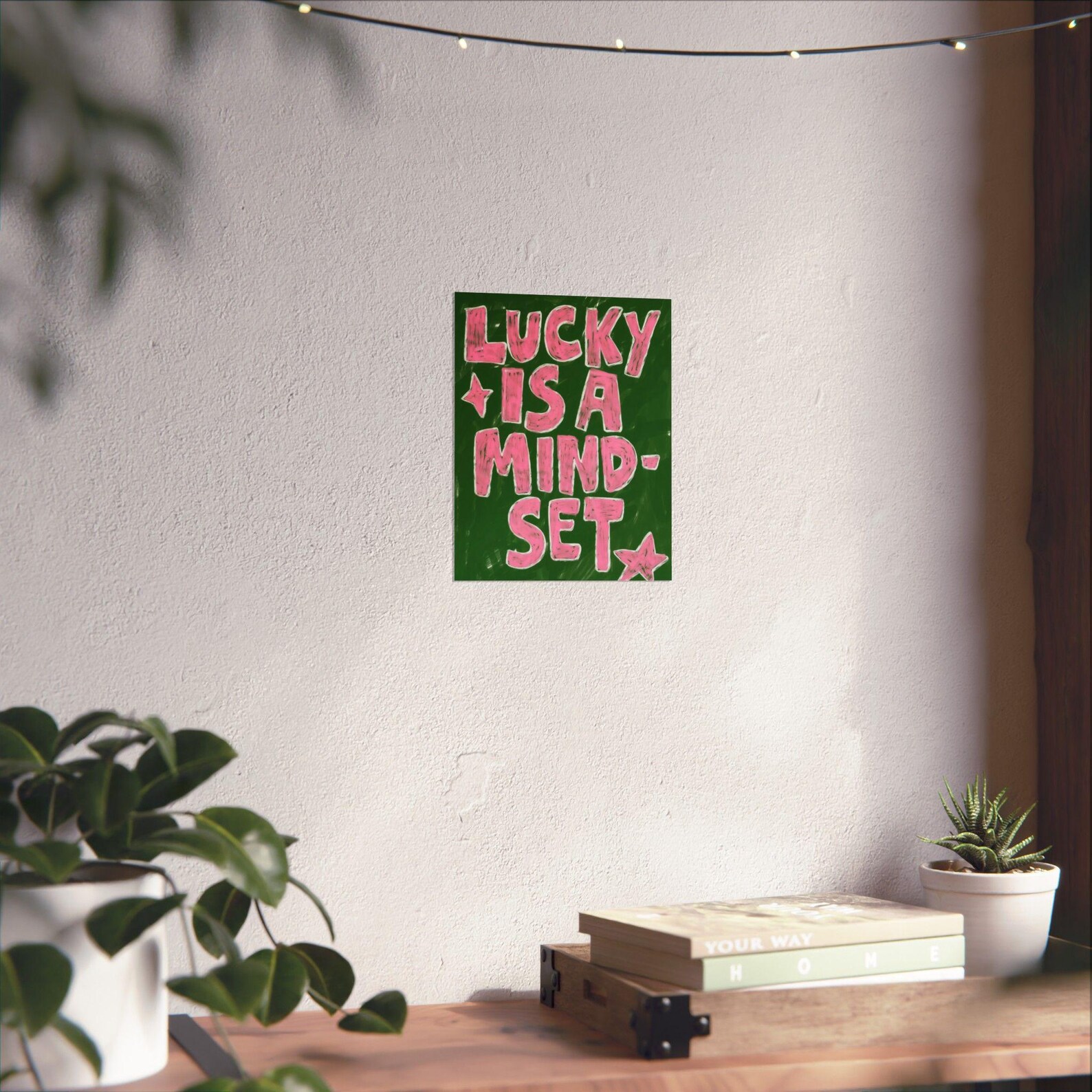 Lucky is a Mindset Poster | Matte Vertical Typographic Wall Art - Etsy