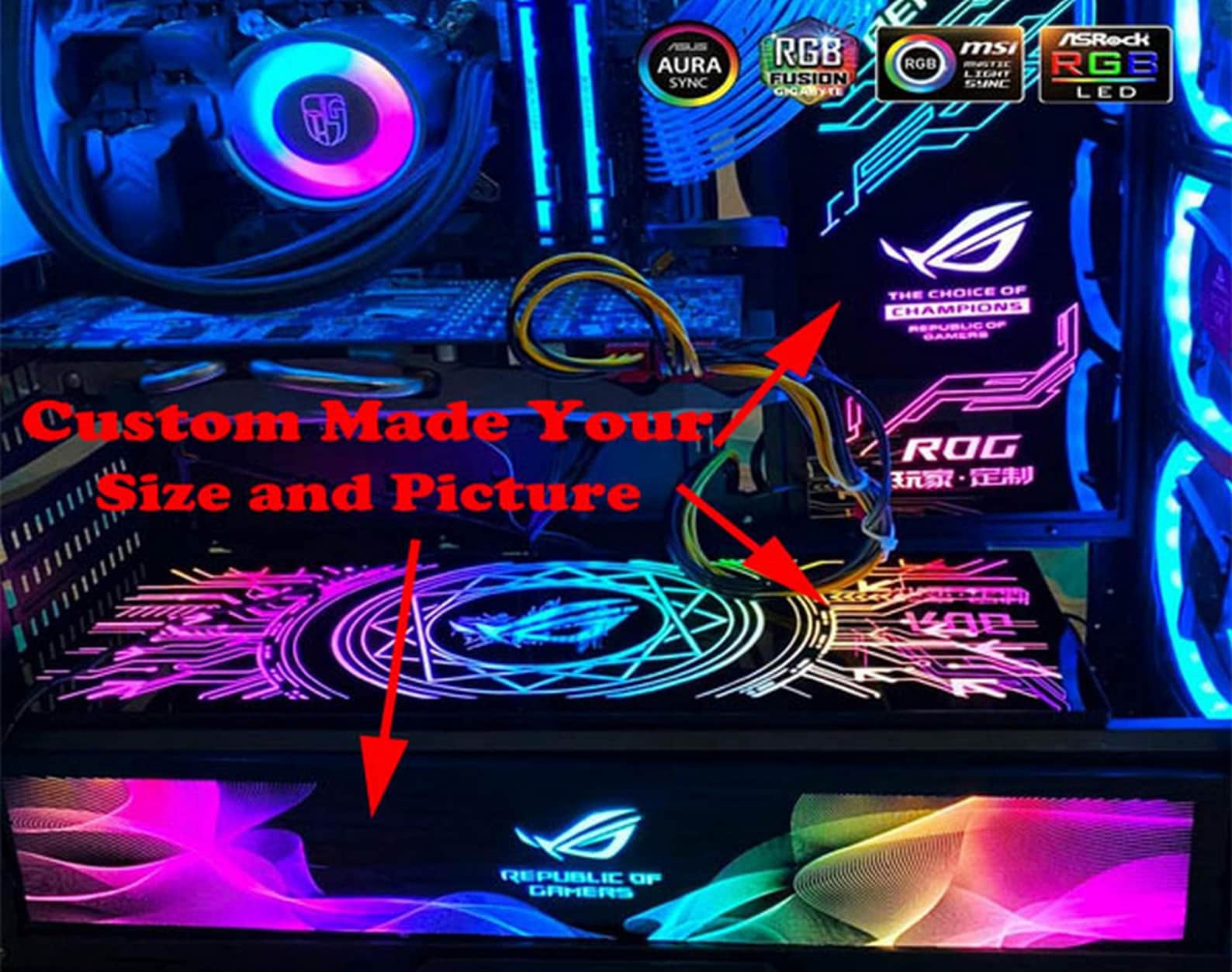 Custom ARGB GPU Backplate, PC Case Light Board, Anime Graphic Card ...