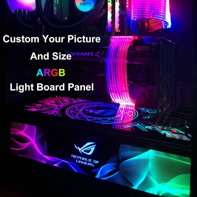 Custom Picture Gaming PC Rgb Light Board Case, ARGB Gpu Backplate, GPU ...