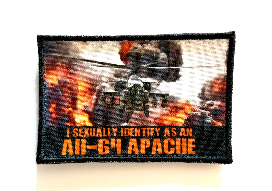 MORALE Patch 5x8 Cm "i Sexually Identify as an AH-64 Apache" Embroidery ...