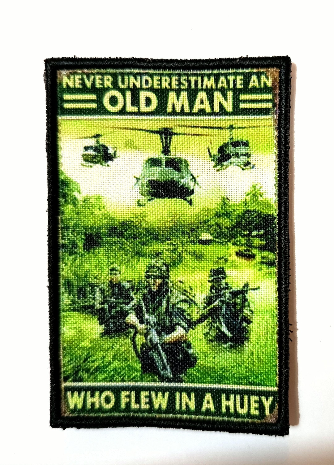 MORALE Patch 5x8 Cm "old Man in a Huey" Embroidery Printing Design Fun ...