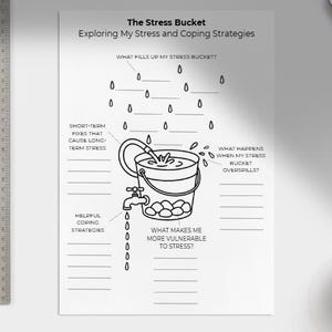 The Stress Bucket Worksheet – Printable Mental Health Tool for Stress ...