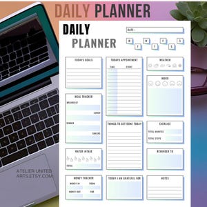 Daily Planner Printable, Digital PDF - Etsy
