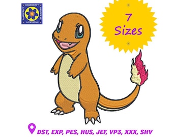 Charmander Embroidery Design - Fire Pokemon (digital Download) - Etsy