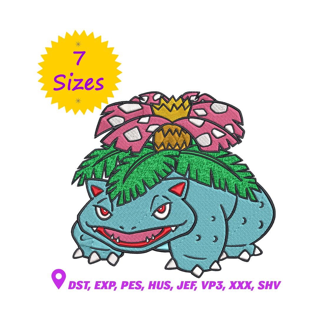 Venusaur Embroidery Design - Pokemon Machine Embroidery Pattern ...