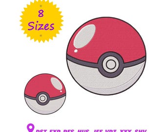 Pokeball Embroidery Design, Pokemon Anime File (8 Sizes) (instant ...
