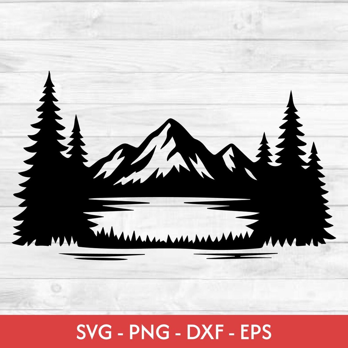Mountain Forest Laser Cut File | Nature Scene SVG DXF (digital Download ...