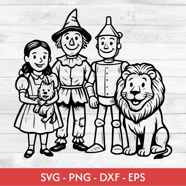 Wizard of Oz Characters SVG Bundle | Dorothy, Scarecrow, Tin Man ...