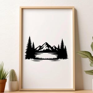 Mountain Forest Laser Cut File | Nature Scene SVG DXF (digital Download ...