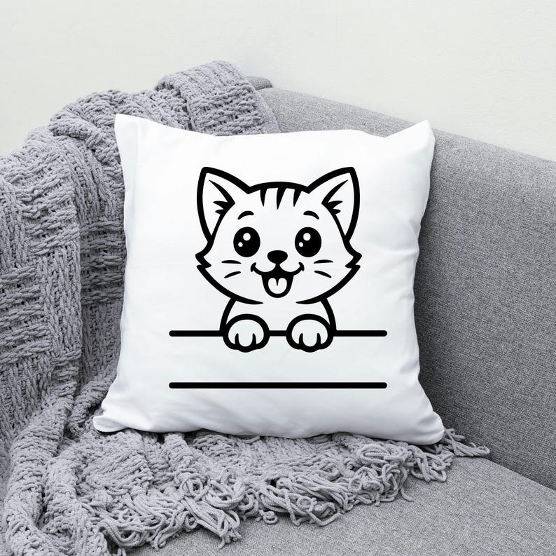 Cute Kitten Name Sign SVG | Cat Clipart for Cricut, Silhouette | Pet ...