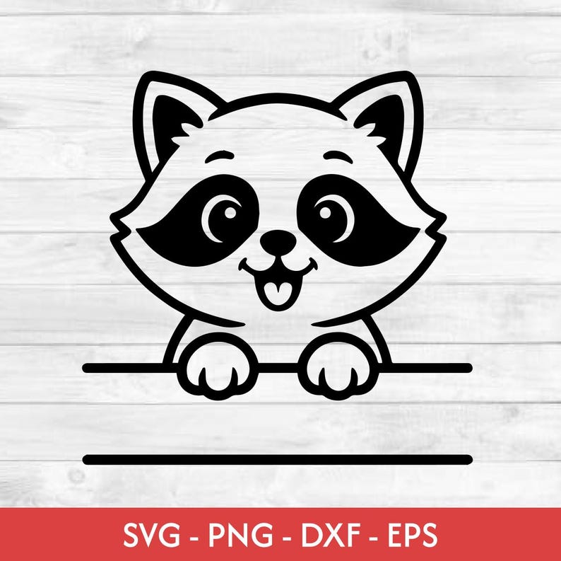 Cute Raccoon Name Sign SVG | Raccoon Clipart for Cricut, Silhouette ...