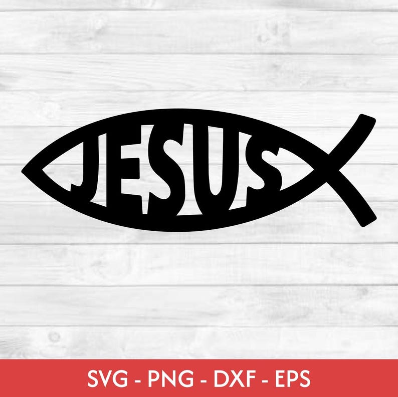Jesus Fish SVG, Jesus Fish Symbol Svg, Christian SVG, Faith Svg, Bible ...