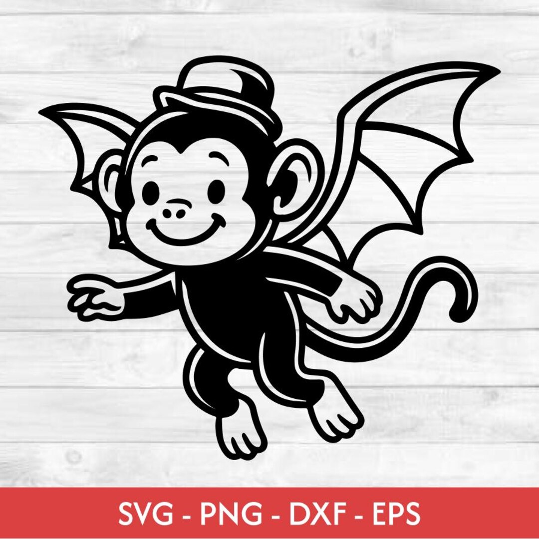 Flying Monkey SVG Silhouette, Wizard of Oz SVG File, Cricut Cut, Flying ...
