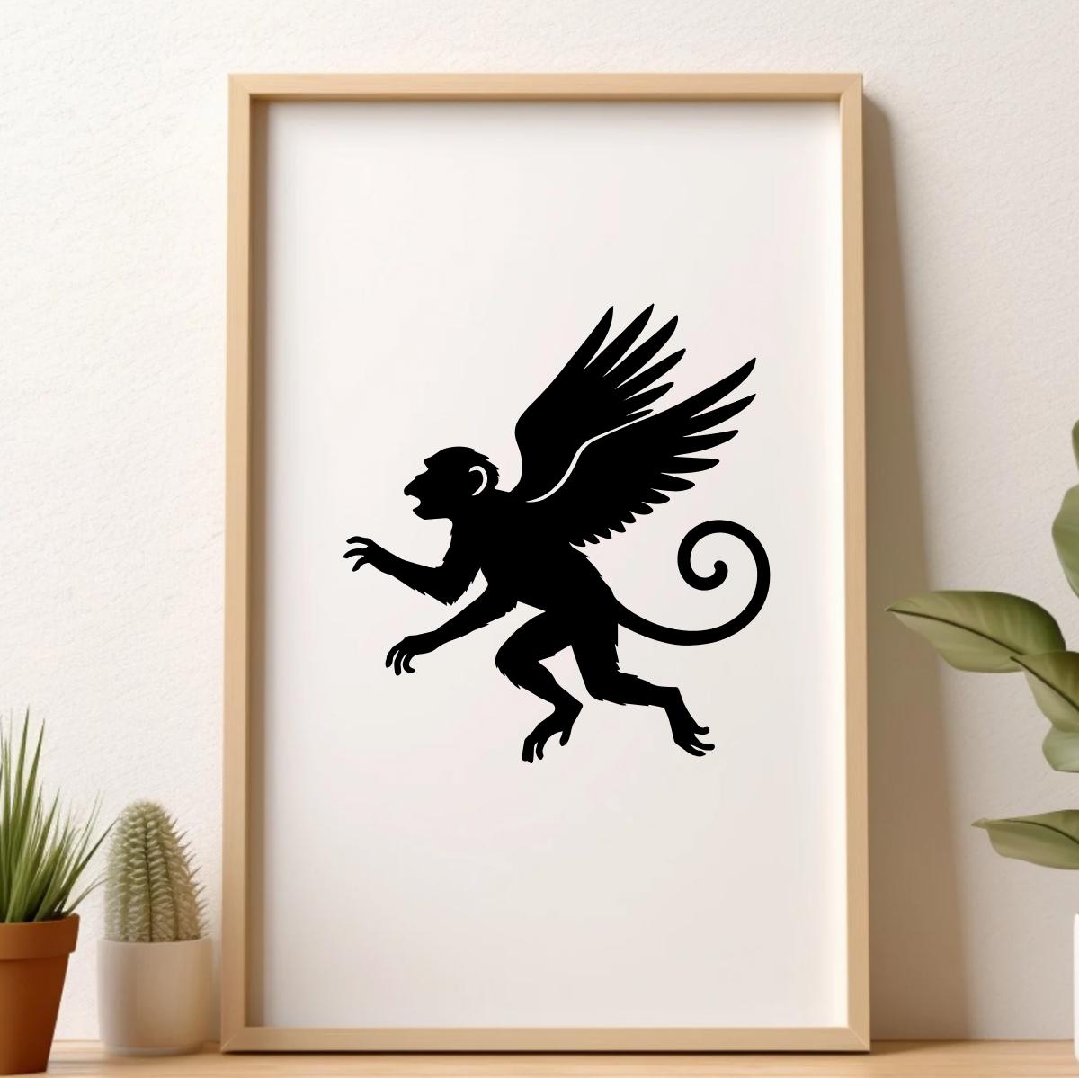Flying Monkey SVG Silhouette, Wizard of Oz SVG File, Cricut Cut, Flying ...