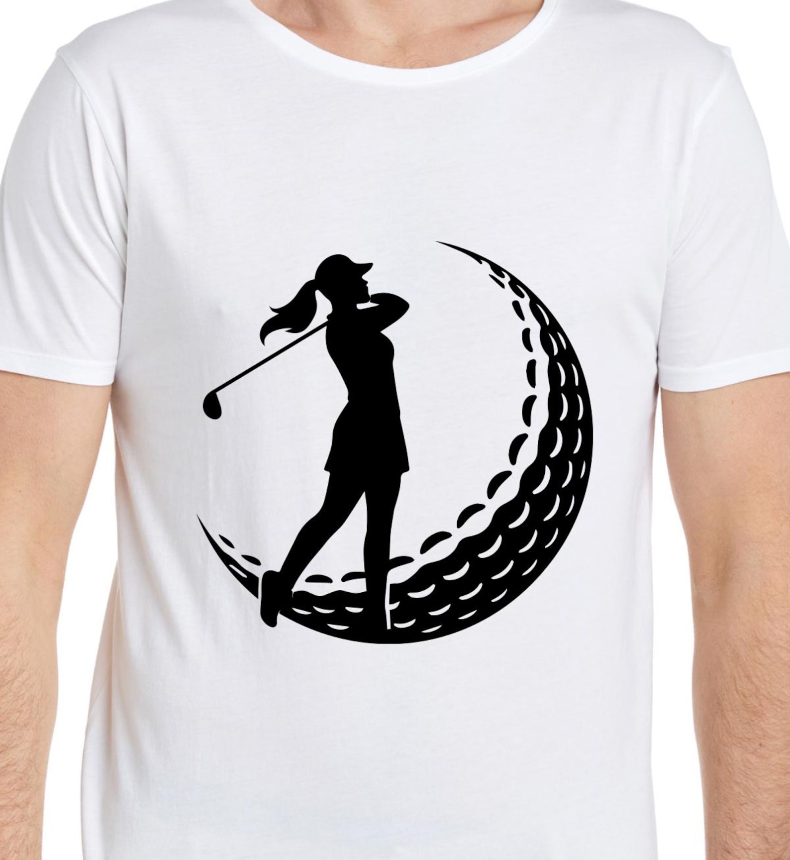 Female Golfer SVG, Golf Swing Girl Silhouette PNG DXF Eps, Golf Ball ...