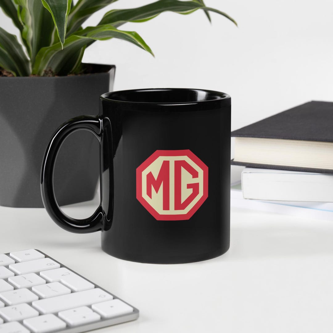 Black Glossy Mug With MG Logo - Etsy