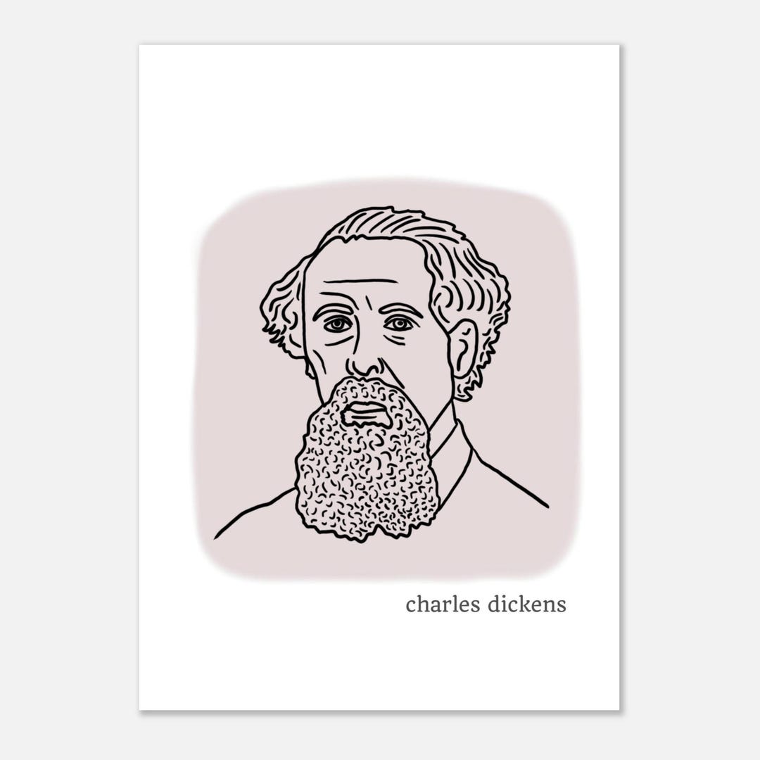 Charles Dickens Postcard Portrait - Etsy