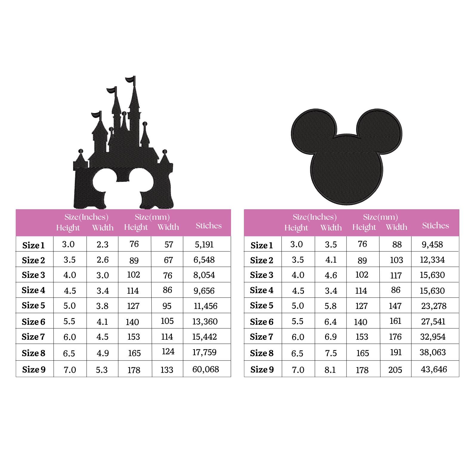 Mickey and Minnie Mouse Embroidery Design: Cartoon Pattern (9 Sizes ...