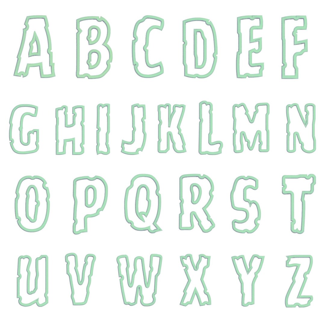 Varsity Applique Embroidery Font: Monogram Machine Design (PES, BX, DST ...