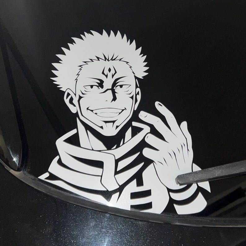 Sukuna Jujutsu Kaisen Vinyl Car Window Decal – White Anime Sticker - Etsy