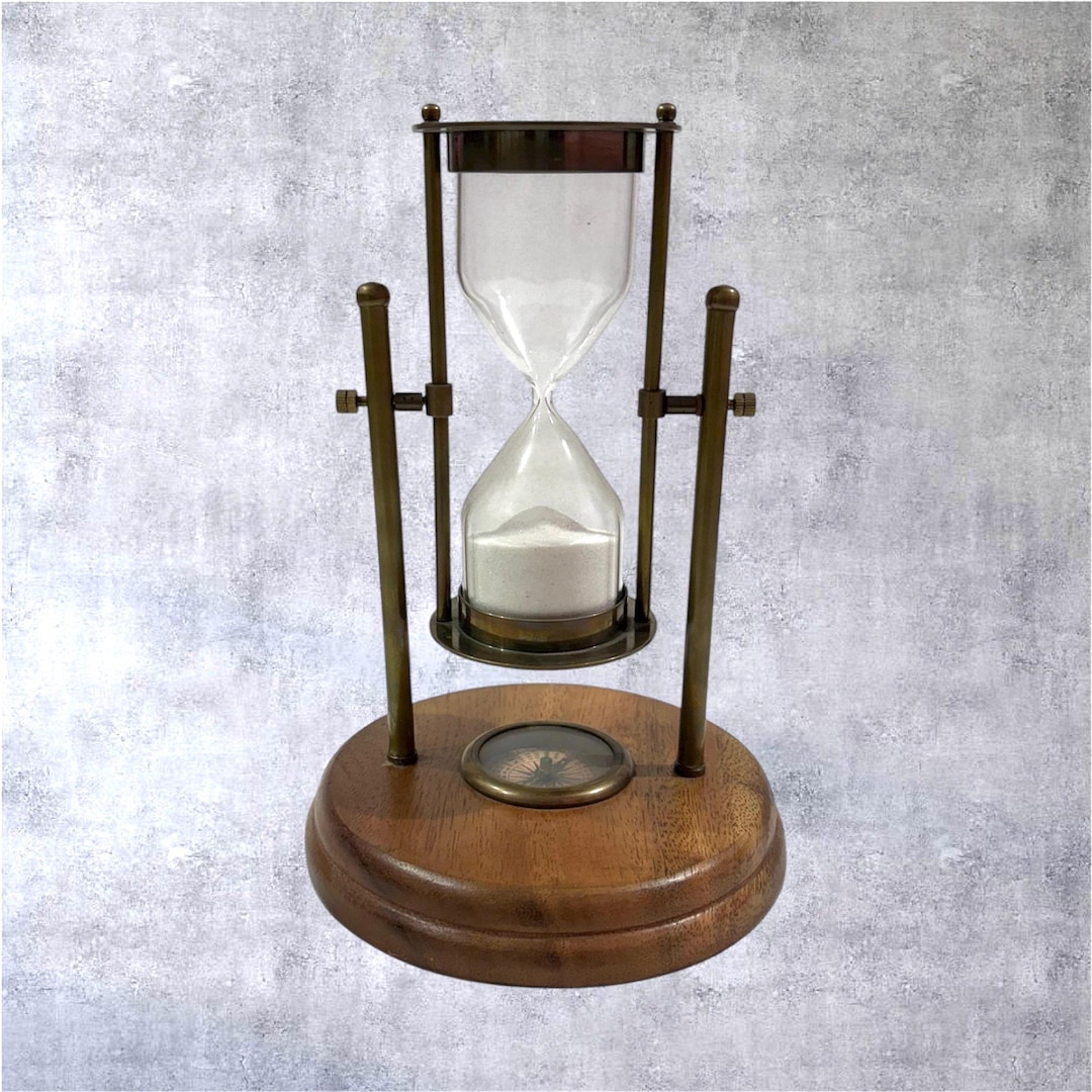 Personalized Hourglass Timer With Wooden Base - Custom Engraved Sand ...
