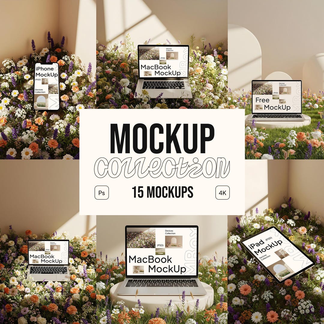 Flora Frame Device Mockups - Etsy