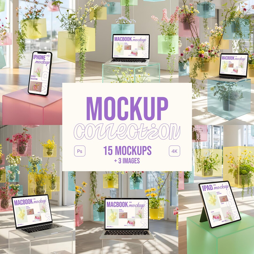Mockup Collection Horizon Nodes, Mockup Macbook, PSD Template - Etsy