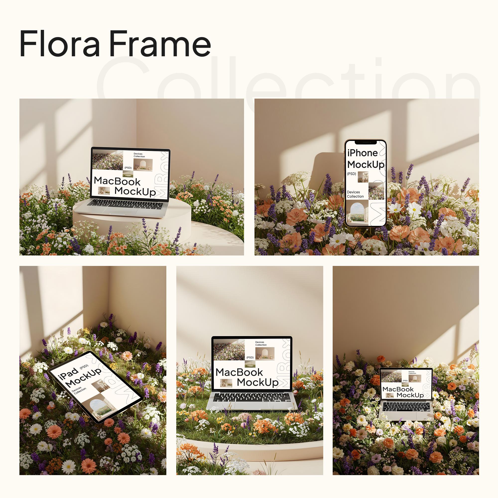 Flora Frame Device Mockups - Etsy