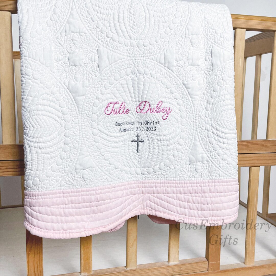 Personalized Embroidered Baptism Blanket-cross-baptism Blanket Shawl ...