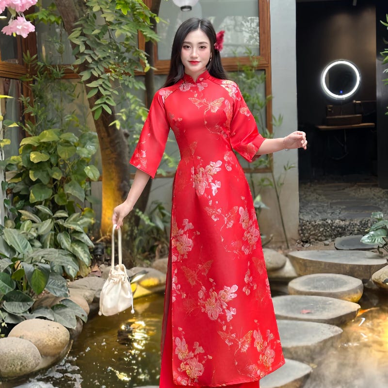 Taffeta Vietnamese Dress - Etsy