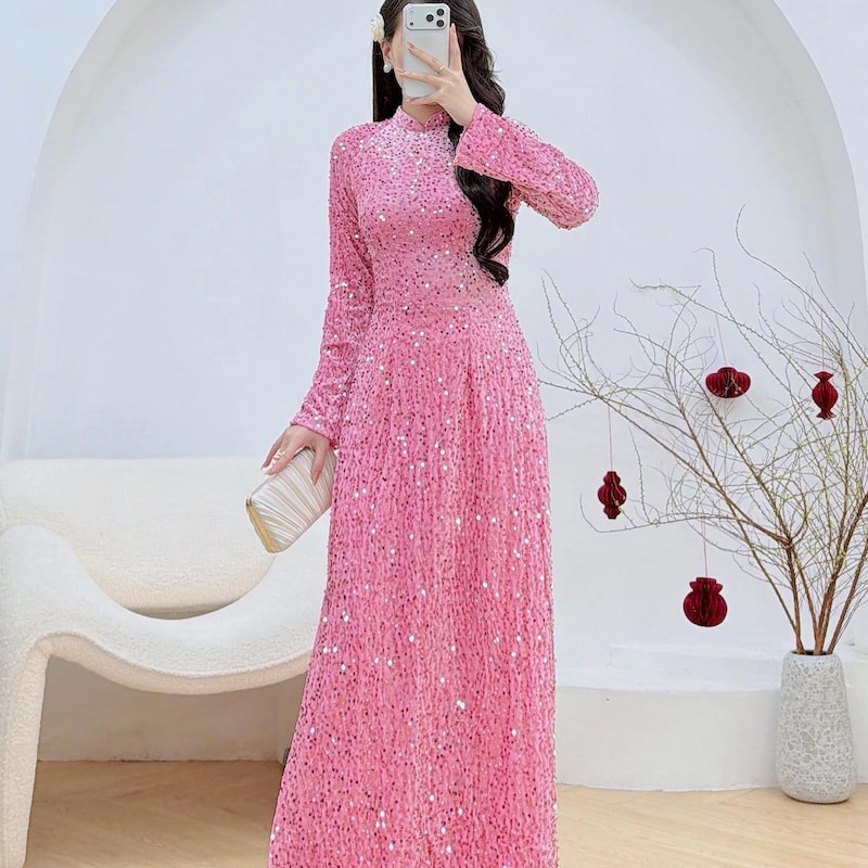 Ao Dai Sequins Women - Etsy