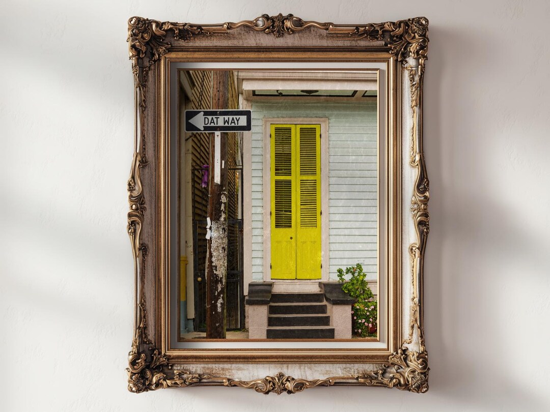 New Orleans DAT WAY Sign Yellow Door Photography | Printable Wall Art ...