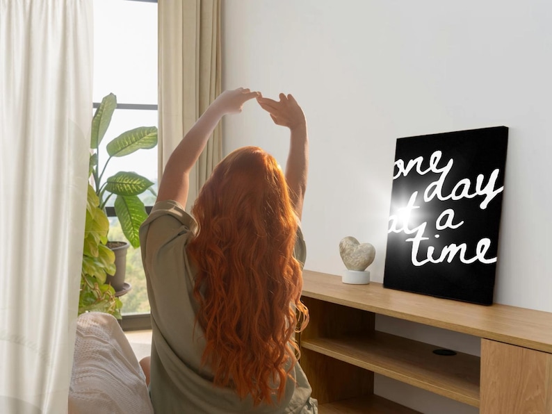 One Day at a Time Cursive Quote Print | Digital Download Wall Art ...