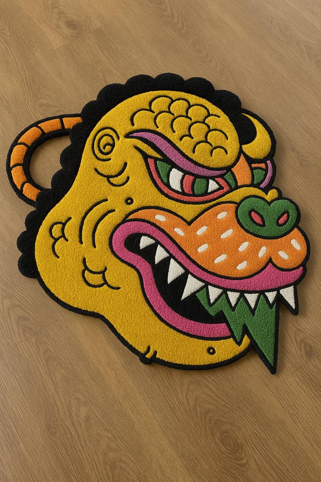 Tattoo Art Rug: Monster Design in Hand-tufted New Zealand Wool - Etsy