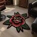 Rose Tattoo Hand-tufted Rug: Vintage-inspired Bold Rose Design for ...