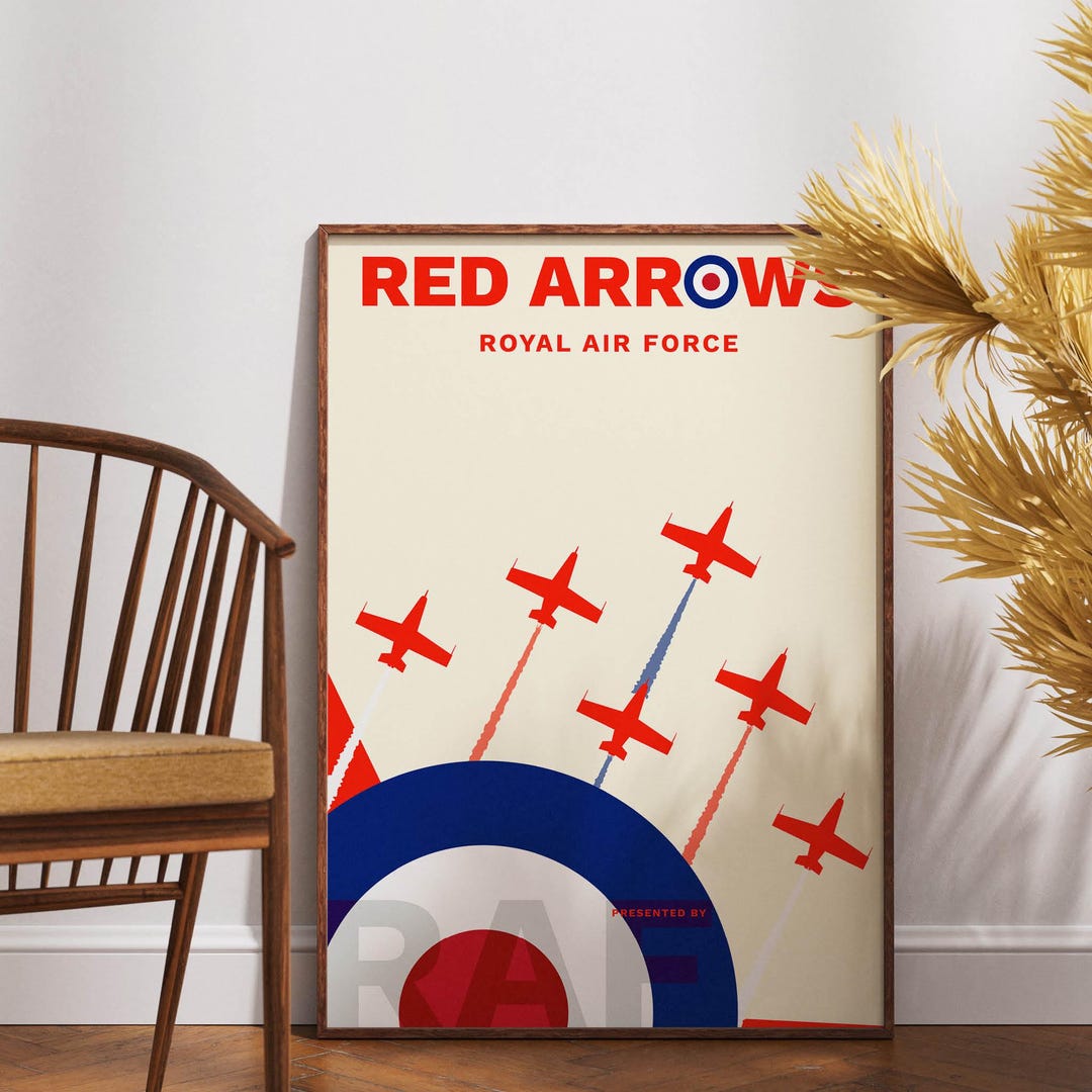 Red Arrows Themed Vector Wall Art | RAF Poster | Aerobatic Display Team ...