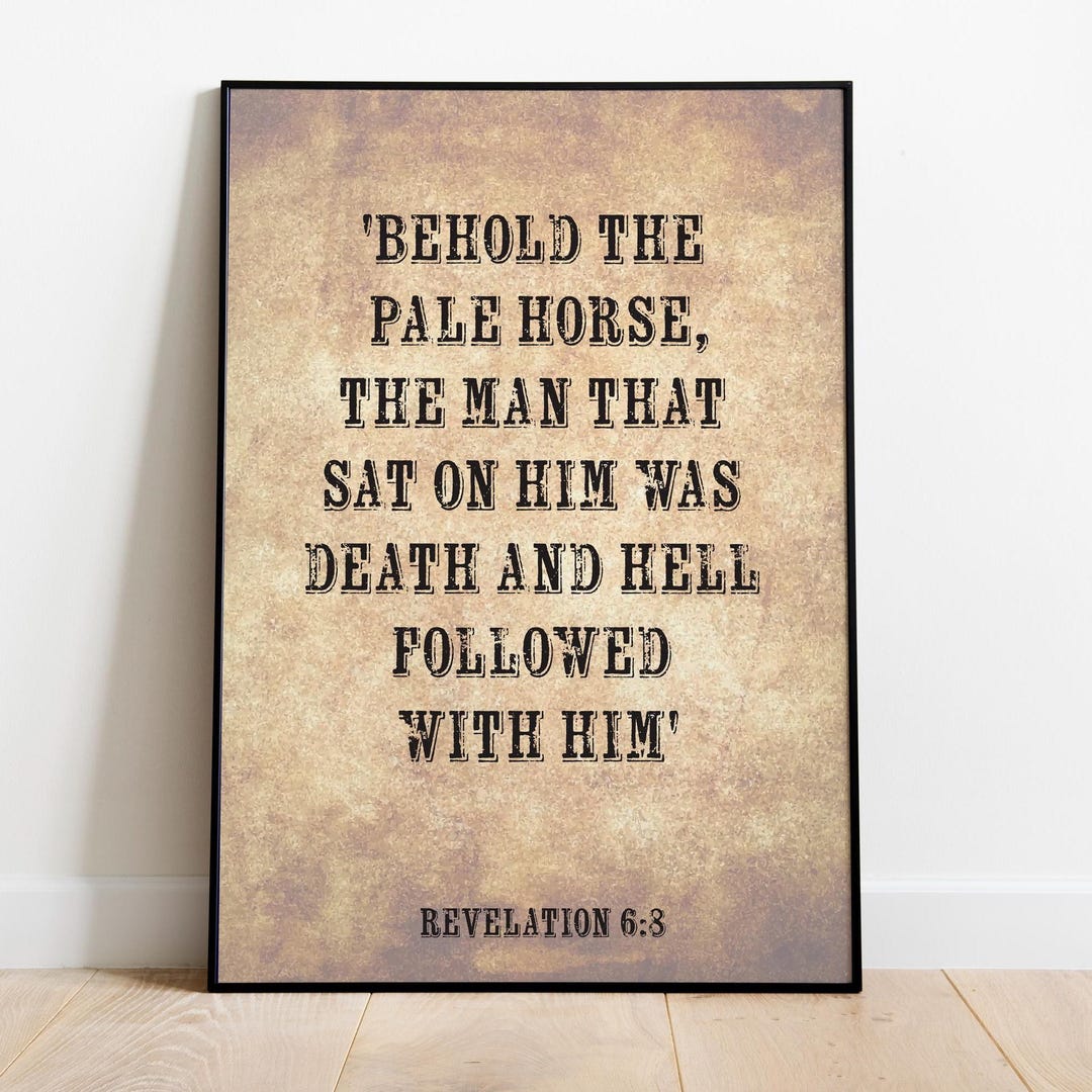 Revelation 6:8 Pale Horse Poster | Death and Hell Art Print - Etsy