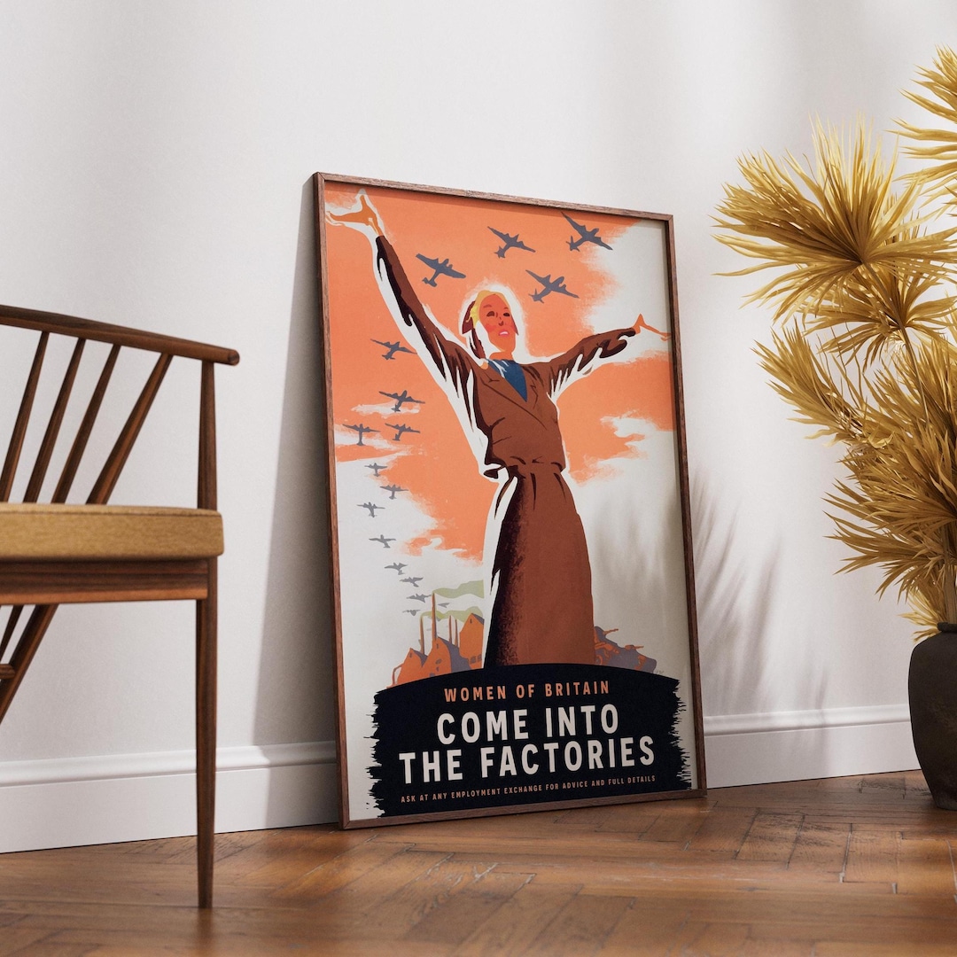 WW2 Propaganda Poster: "come Into the Factories" British War Art - Etsy UK