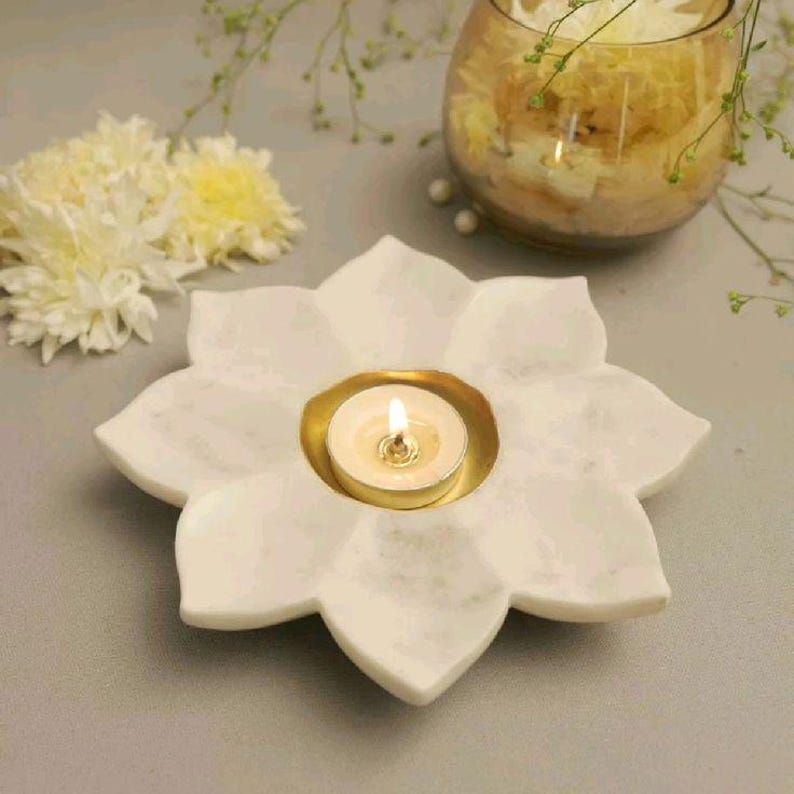 Marble Handicraft Pooja Diya and Candle - Etsy
