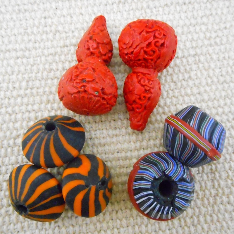 Lg Vintage Glass Beads - Etsy