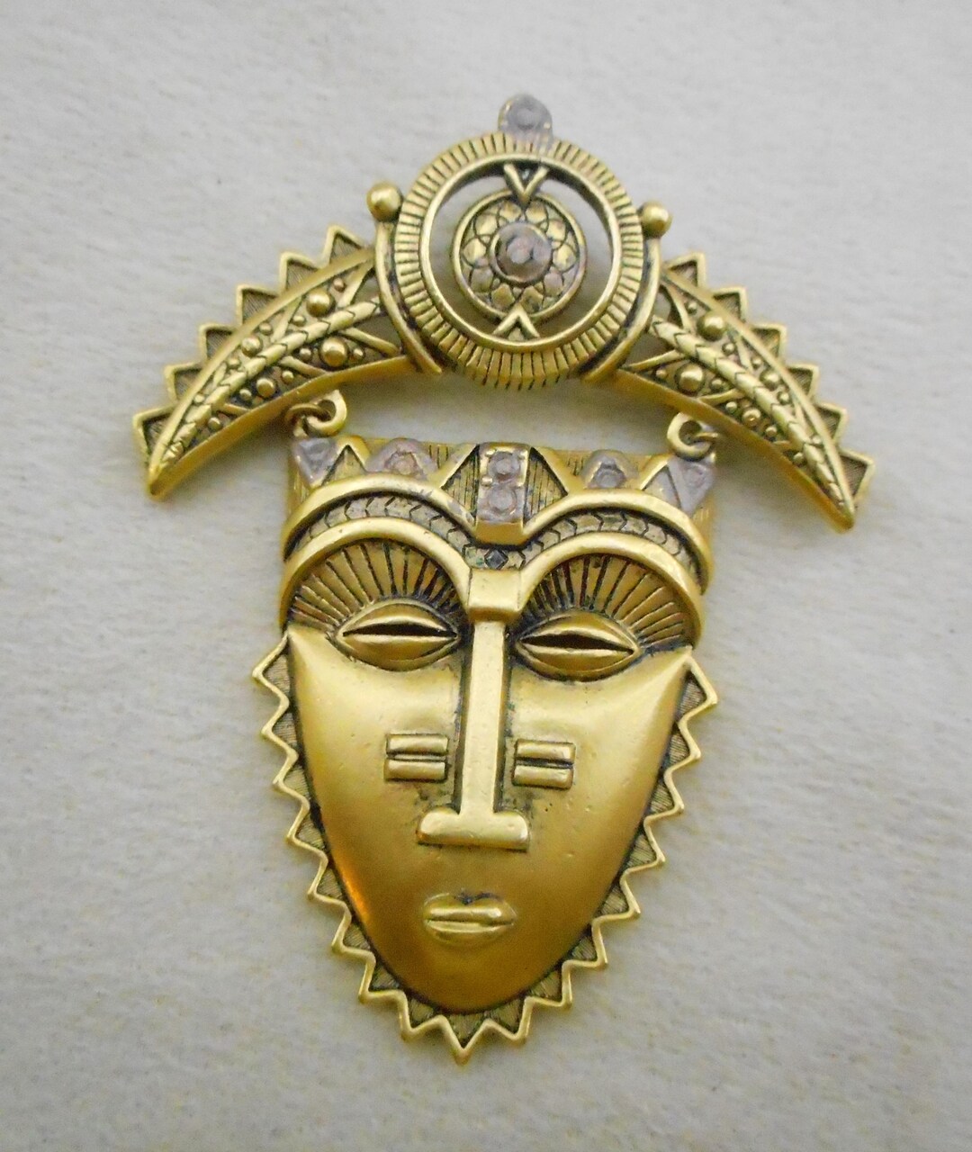 Vintage Avon African Style Metal Mask Tribal Pendent - Etsy