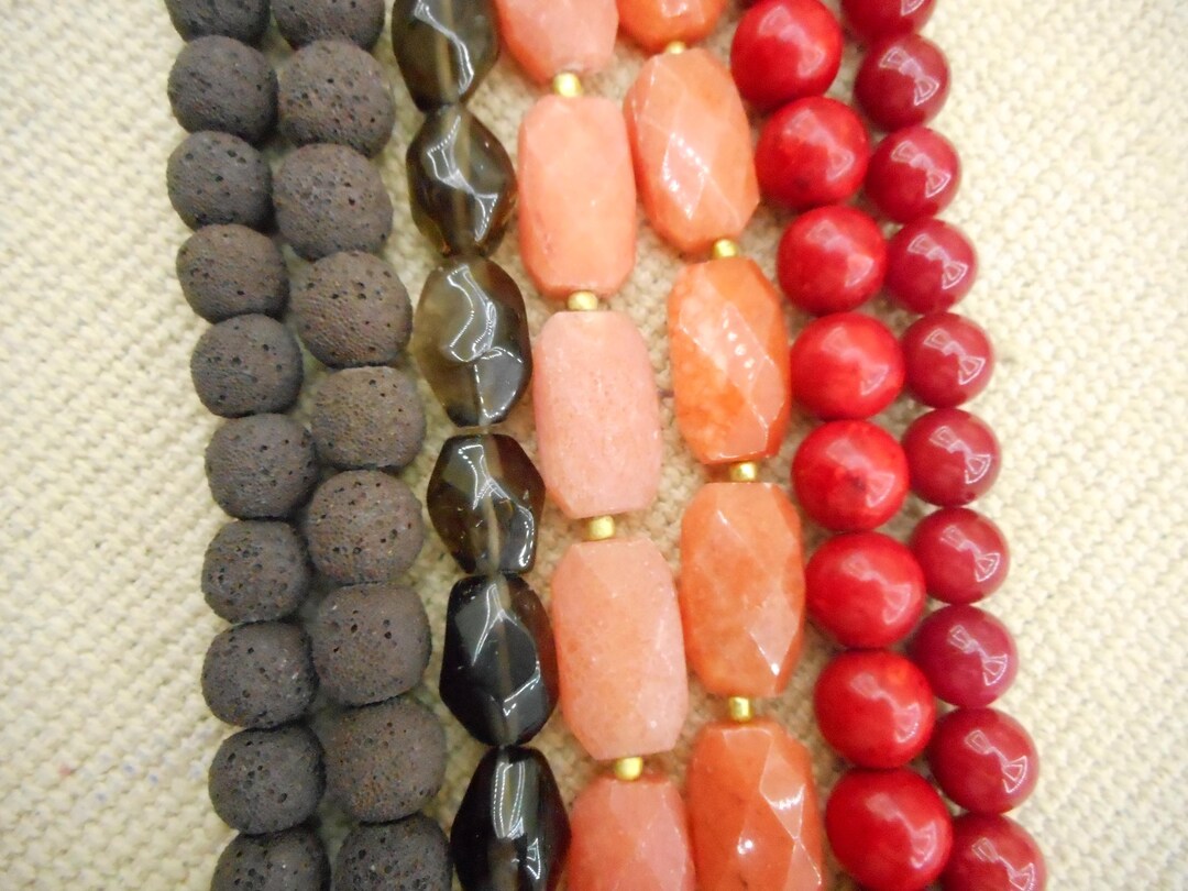 Large Beads - Red Jade - Red Magnesite - Peach Faceted Jade - Faceted ...