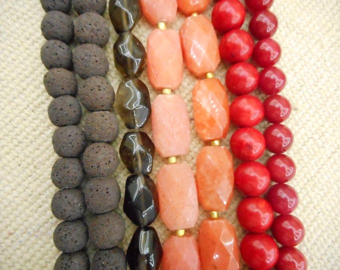 Large Beads - Red Jade - Red Magnesite - Peach Faceted Jade - Faceted ...